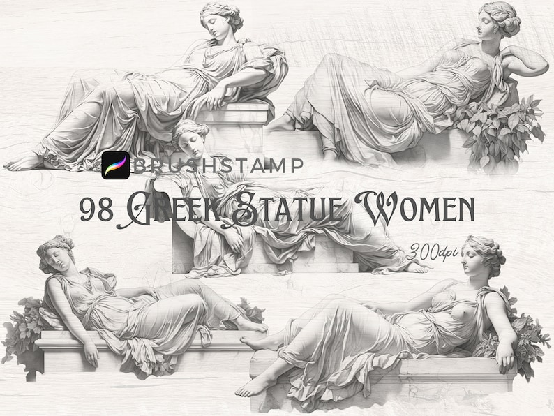 98 Greek Statues Women Brushstamp Procreate - Etsy