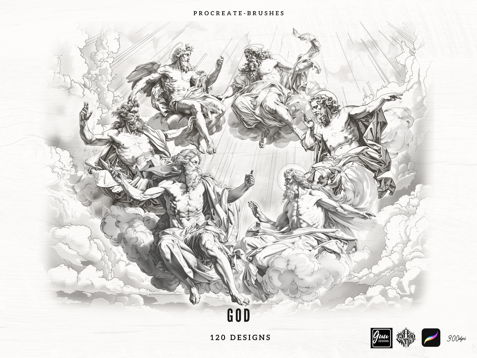 120 God, Prophet, Religion and Jesus Tattoo Designs Brushstamp ...