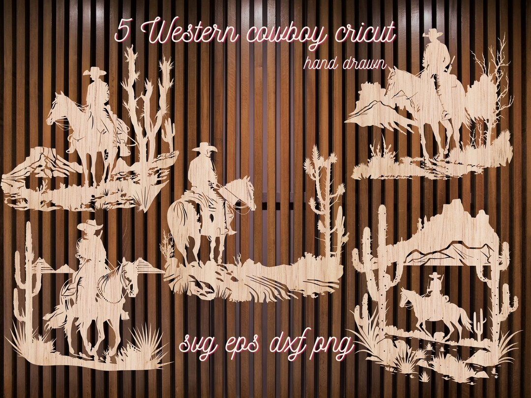 5 Design Western Cowboy Cricut V4 - Etsy