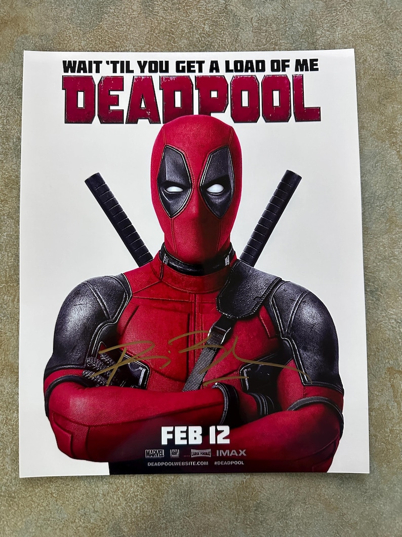 Signed Deadpool 8 X10 Movie Photo Ryan Reynolds - Etsy