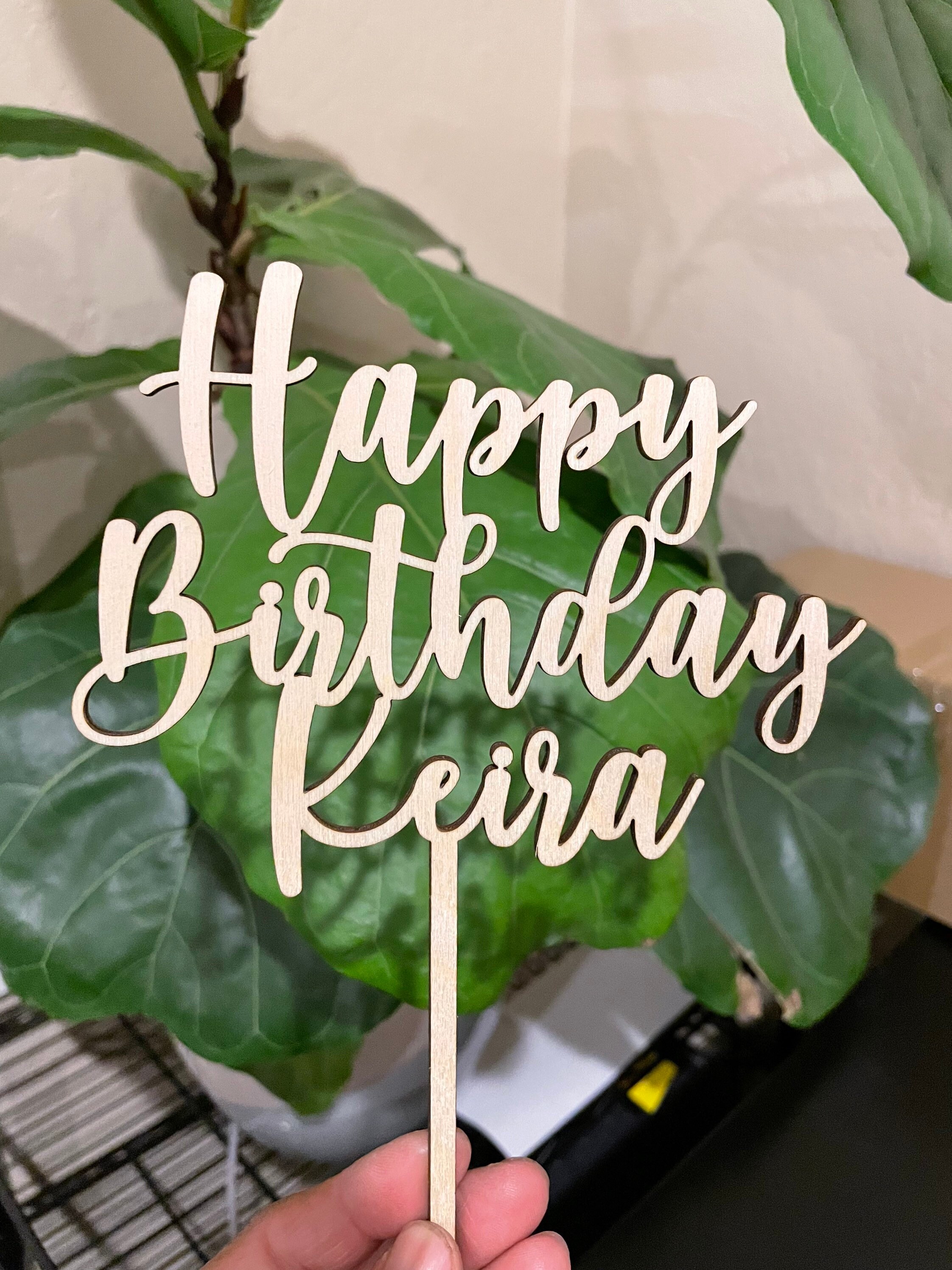 Wooden Happy Birthday Cake Topper /personalized Happy Birthday - Etsy