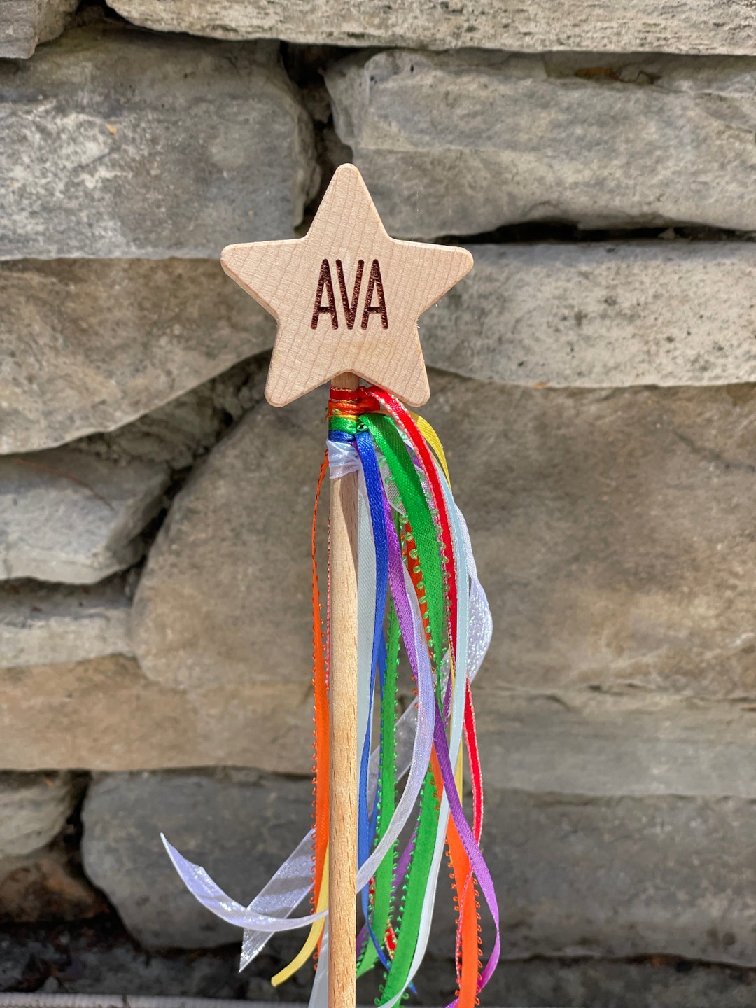 Personalized Wooden Star Wand / Engraved Star Wand / Fairy Wand ...