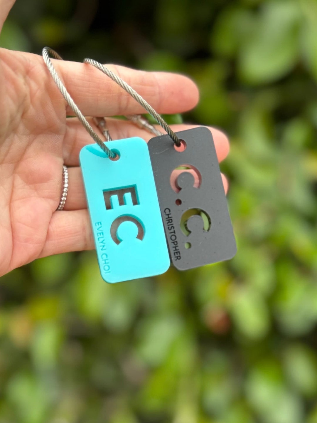 Initial Cut Backpack Luggage Bag Keychain Tag 2x1” / Initial Tag / Name ...