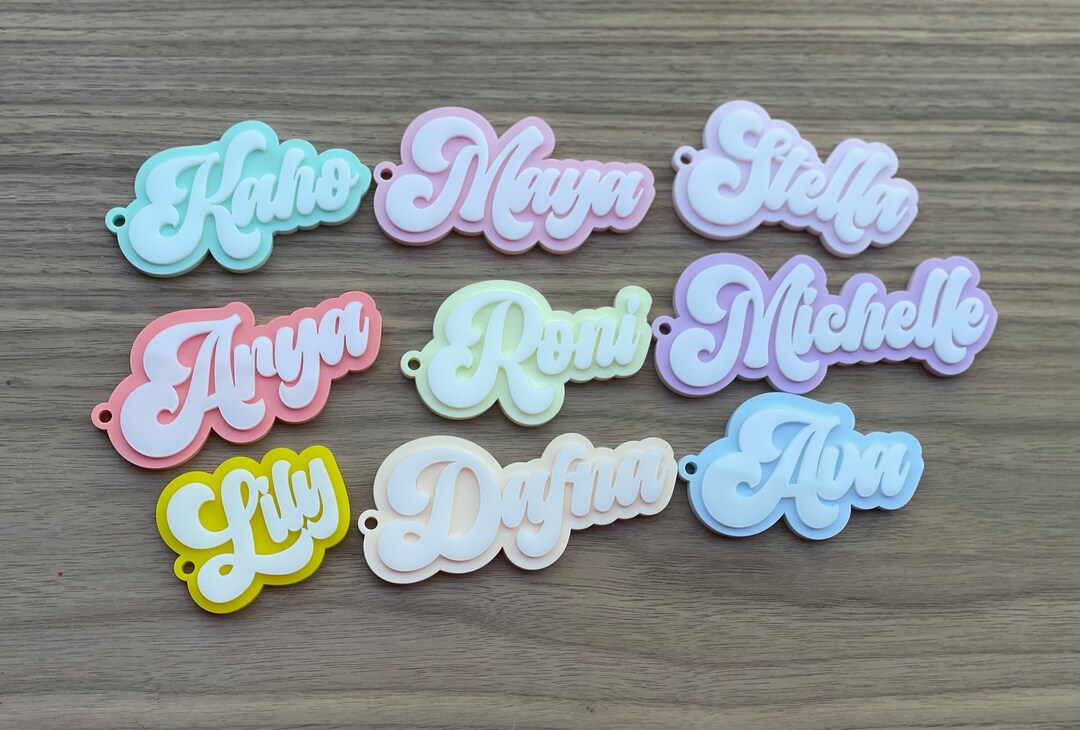 Retro Vintage Groovy Name Tag / Colorful Tag / School Bag Name ...