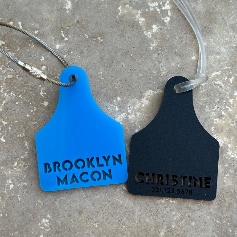 Cow Tag Keychain - Etsy