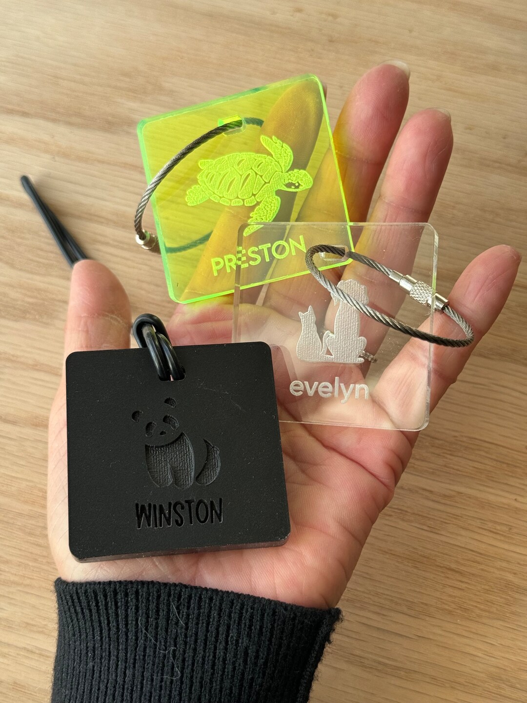 Animal Icon Discreet Luggage Tags 1/4"/ Address Tag / Name Tag ...