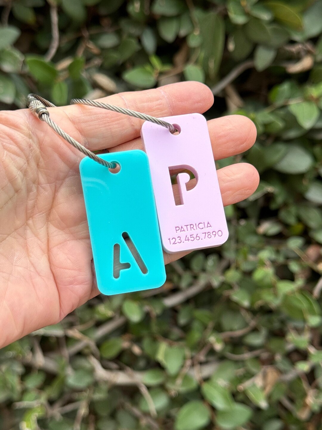 Initial Cut Backpack Luggage Bag Keychain Tag 2x1” / Initial Tag / Name ...