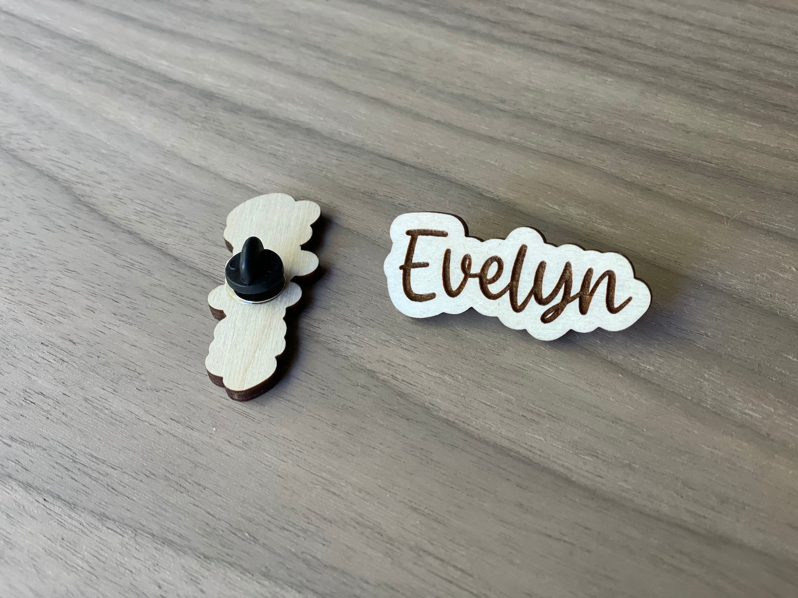 Personalized Wood Pin / Wooden Name Pin / Name Tag Pin / Pins - Etsy