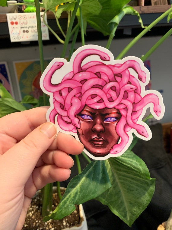 Greek Goddess Medusa Sticker OR Magnet // Fat Feminist - Etsy
