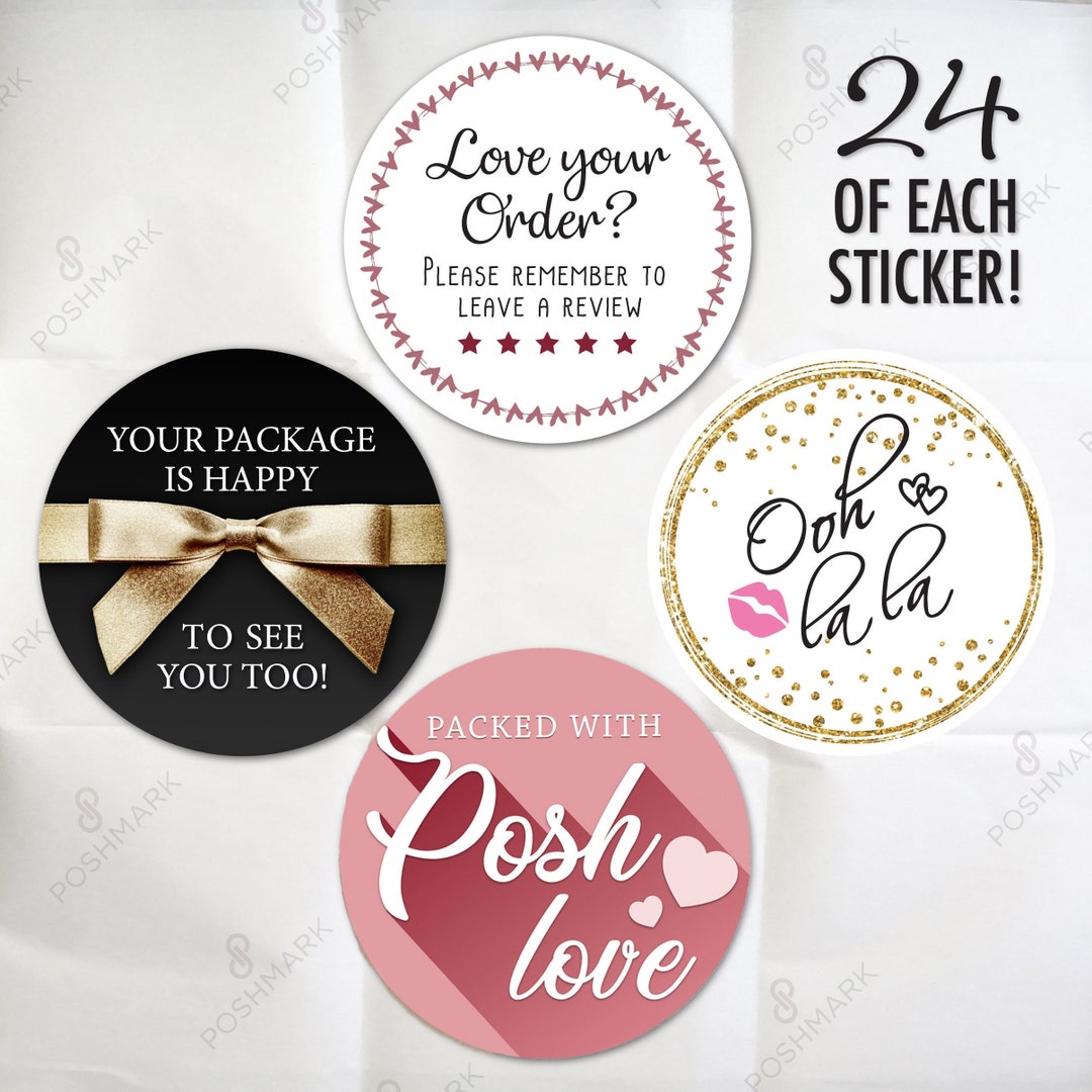 Poshmark Thank You Sticker Variety Pack, Posh Love Label Stickers for ...