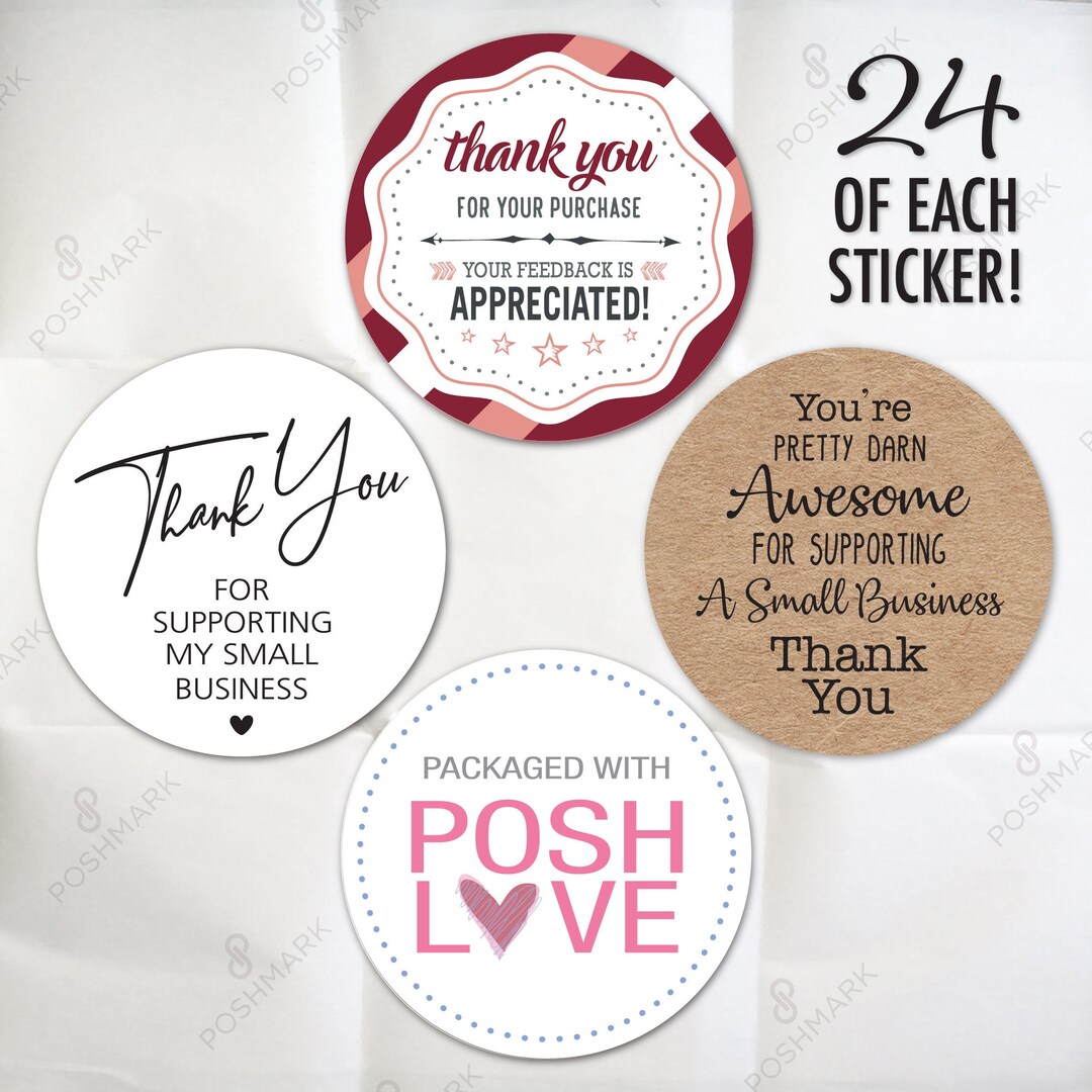 Poshmark Thank You Sticker Variety Pack, Posh Love Label Stickers for ...
