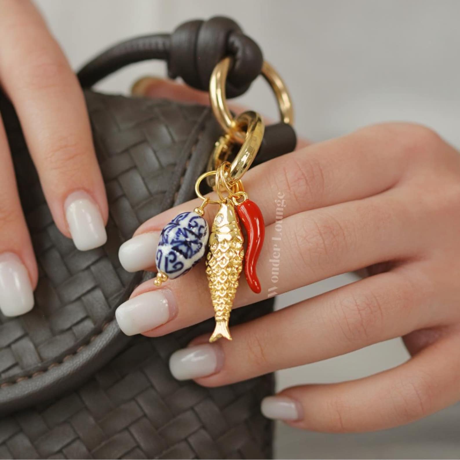 Fish Bag Charm - Sardine Bag Charm Sardine Pendant Gold Fish Charm ...