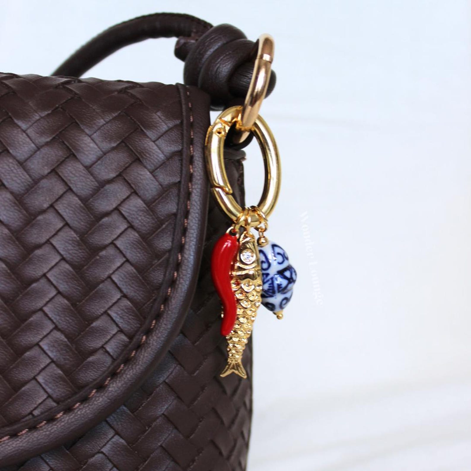 Fish Bag Charm - Sardine Bag Charm Sardine Pendant Gold Fish Charm ...