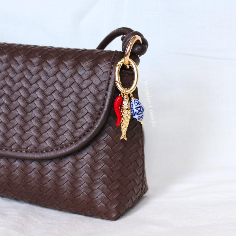 Fish Bag Charm - Sardine Bag Charm Sardine Pendant Gold Fish Charm ...