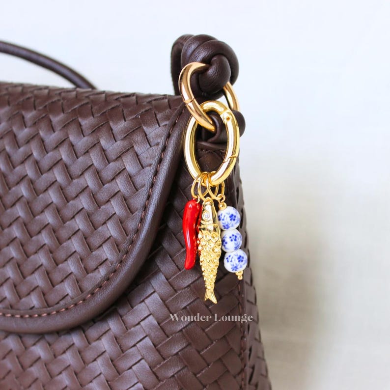 Fish Bag Charm - Sardine Bag Charm Sardine Pendant Gold Fish Charm ...