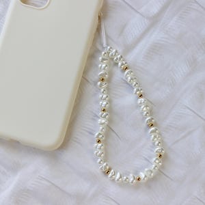 Pearl Phone Strap - Bead Phone Strap Beaded Phone Strap Custom Phone ...
