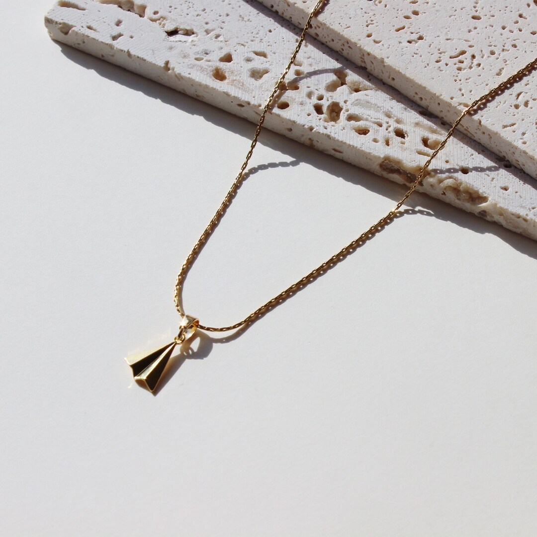Paper Plane Necklace - Gold Paper Plane Necklace Gold Paper Airplane ...