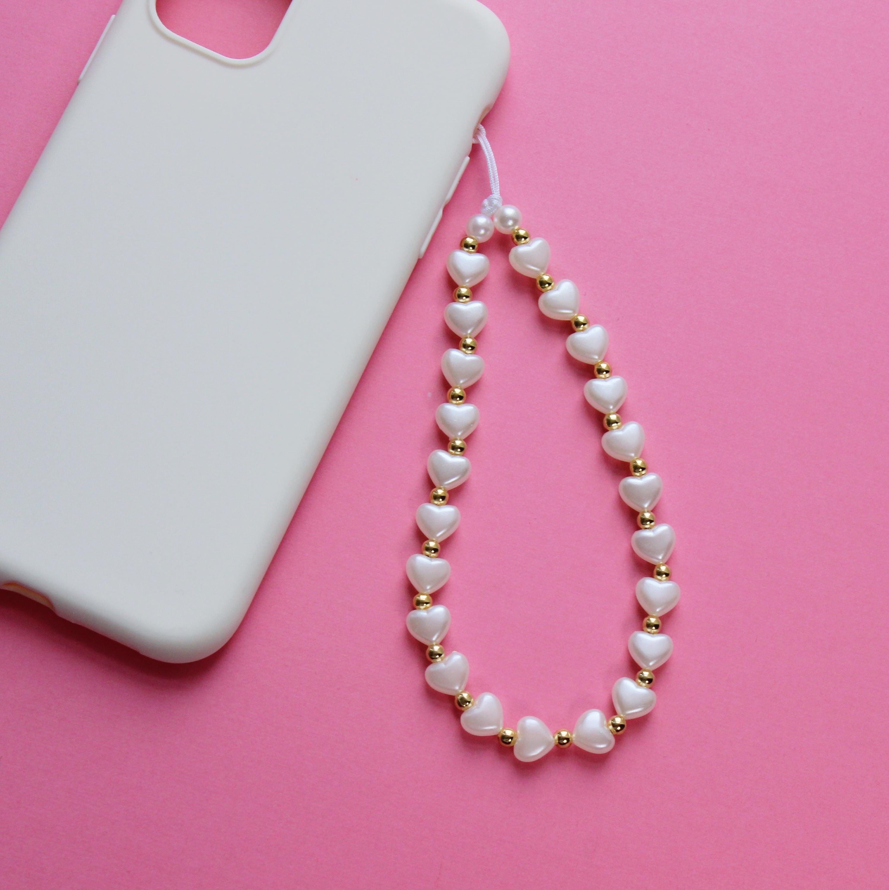 Heart Phone Charm - Bead Phone Strap Beaded Phone Strap Custom Phone ...