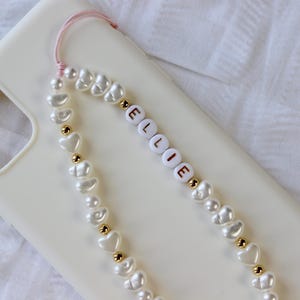 Pearl Phone Strap - Bead Phone Strap Beaded Phone Strap Custom Phone ...