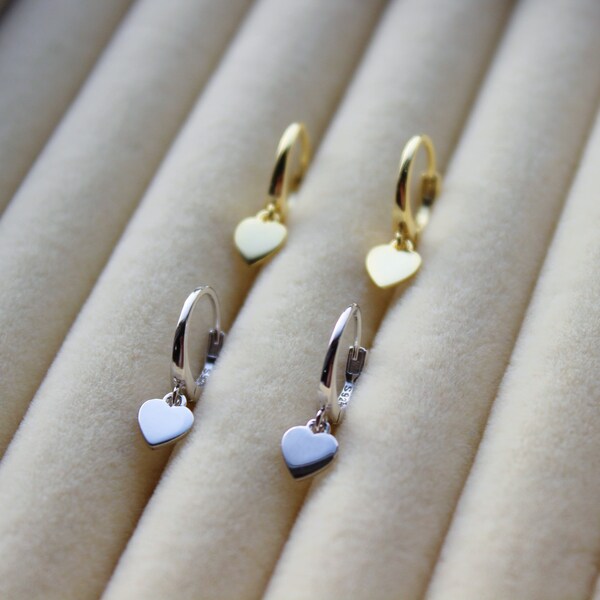 Heart Huggie Earrings - Etsy