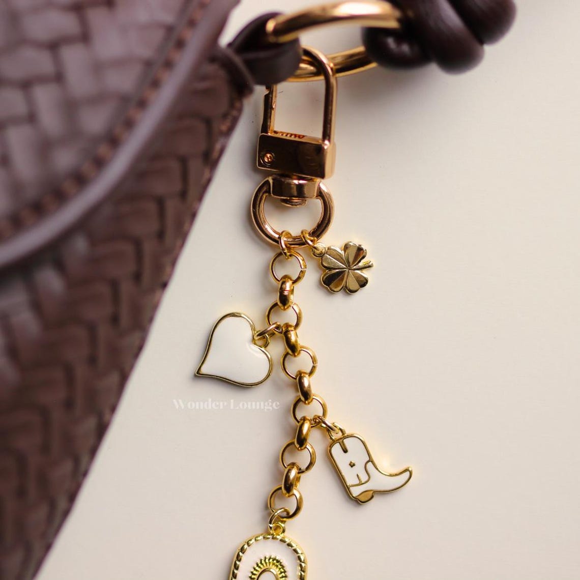 Western Bag Charm - Western Keychain Gold Cowboy Boot Keychain White ...