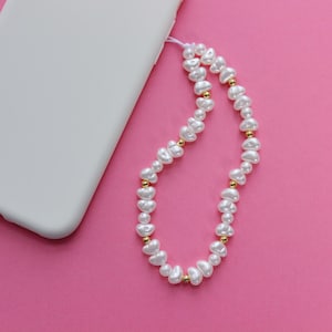 Pearl Phone Strap - Bead Phone Strap Beaded Phone Strap Custom Phone ...