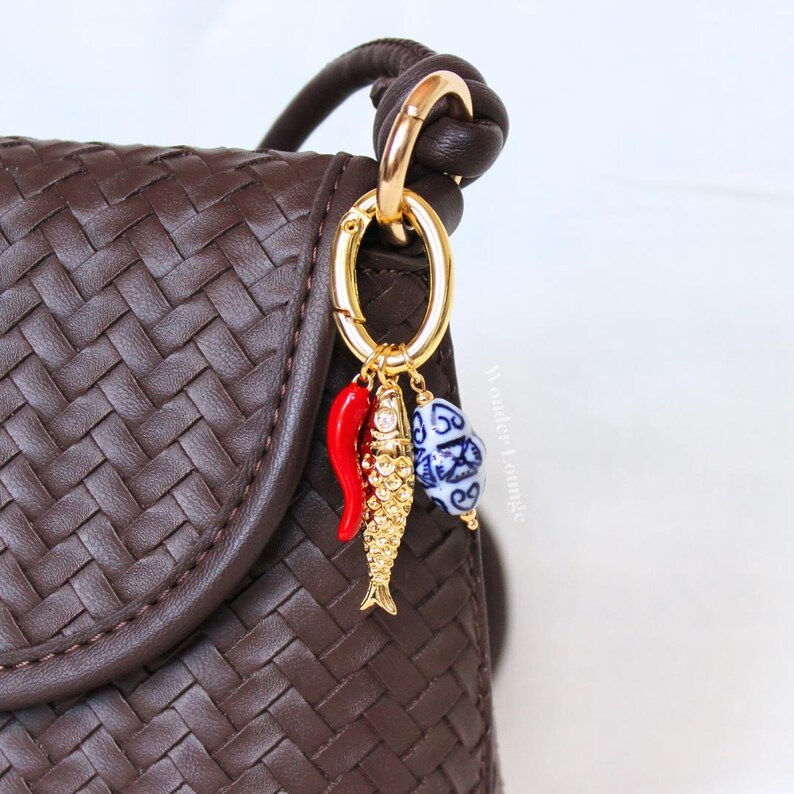 Fish Bag Charm - Sardine Bag Charm Sardine Pendant Gold Fish Charm ...