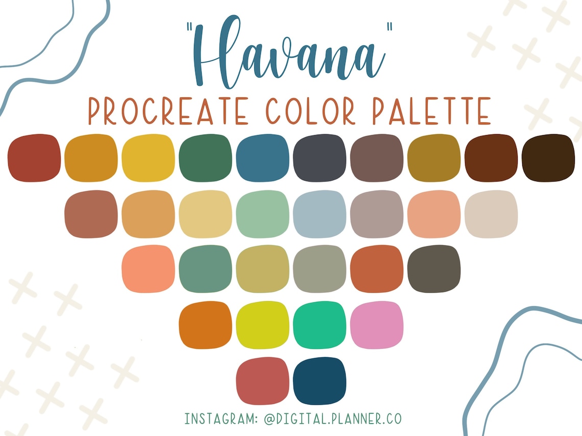 PROCREATE COLOR PALETTE havana Vibrant 30 Swatch Digital - Etsy