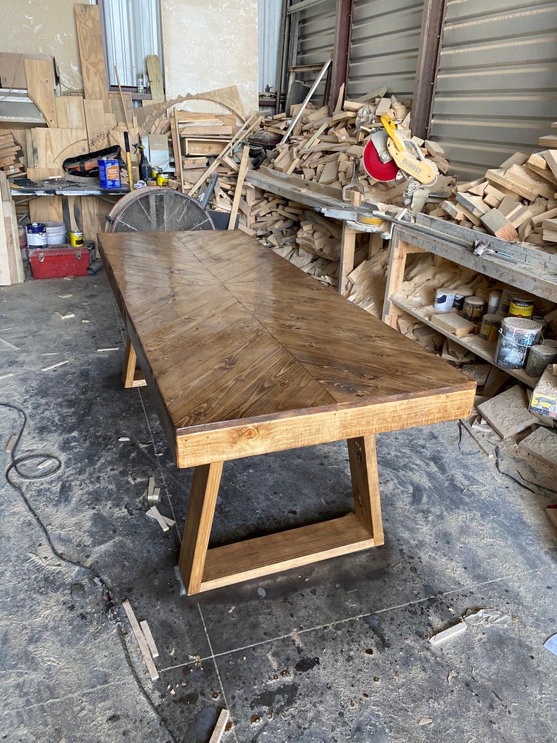 Modern Herringbone Dining Table Sets: Handmade Quality - Etsy