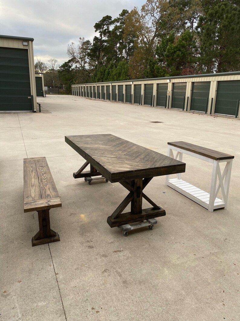 Modern Herringbone Dining Table Sets: Handmade Quality - Etsy