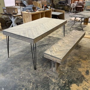 Modern Herringbone Dining Table Sets: Handmade Quality - Etsy