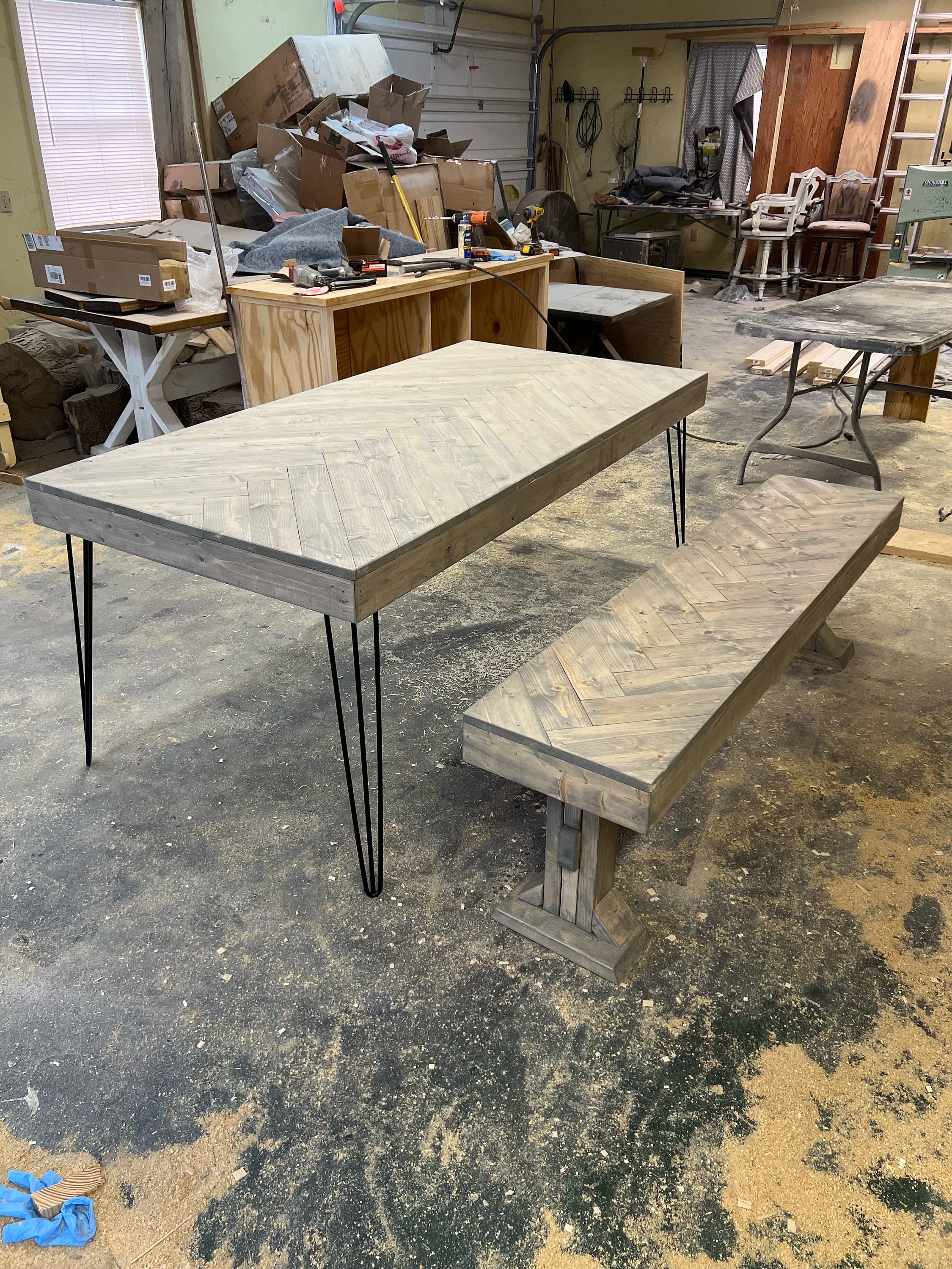 Modern Herringbone Dining Table Sets: Handmade Quality - Etsy