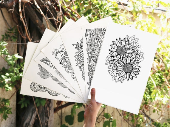 Flower Coloring Pages Nature Coloring Book for Adults - Etsy