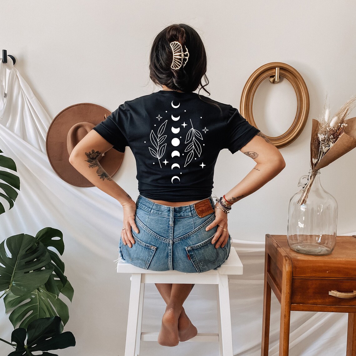 Boho Moon Phase Png Sublimation Png Designs, Wildflower Png, Hippie Png ...