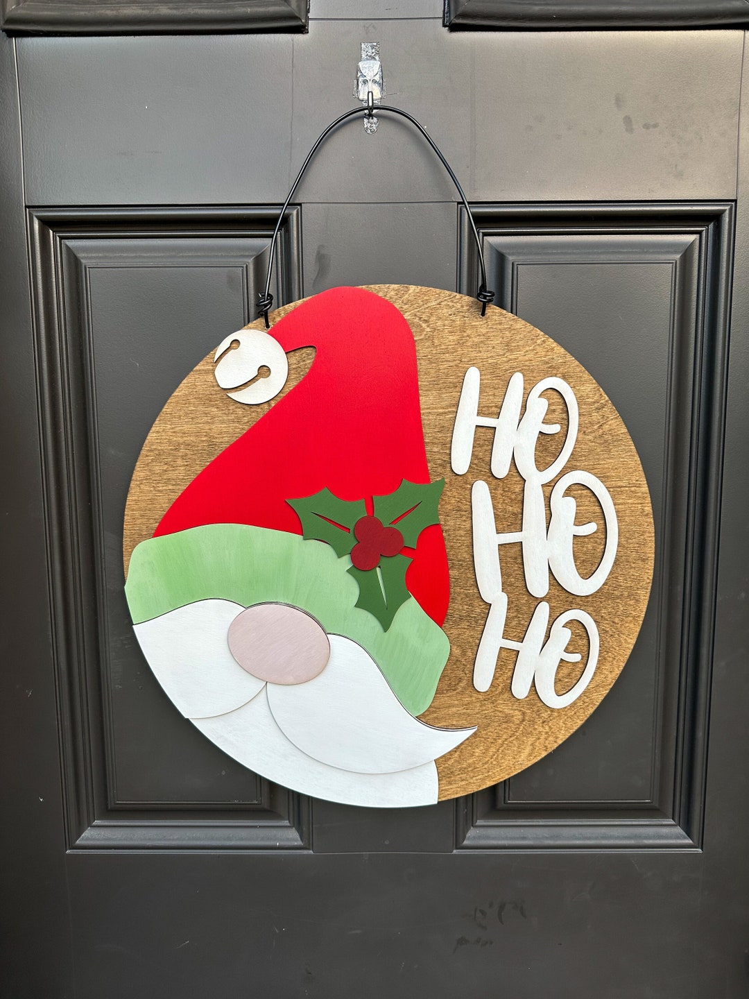 Front Door Decor Gnome Round Wood Sign Gnome Sign Gnome Wood Decor ...
