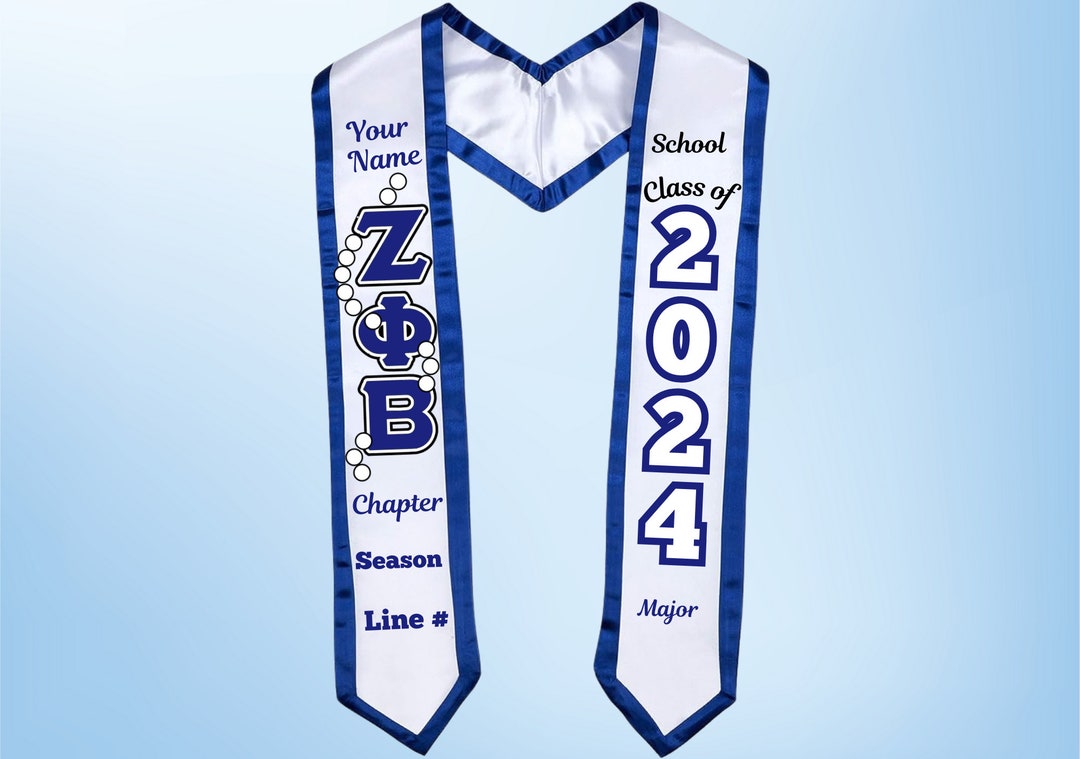 Zeta Graduation Stole, Grad Stole, Graduation Sash - Etsy