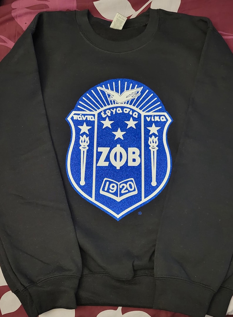 Zeta Shield Glitter Sweatshirt, Sorority, Crossing Gifts - Etsy