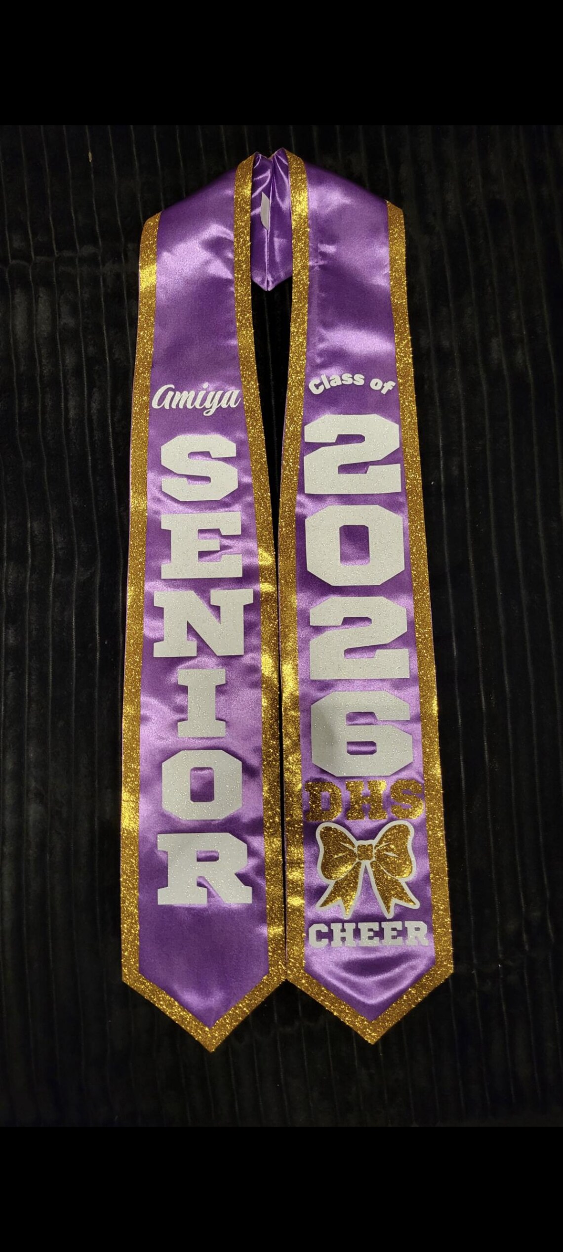 Personalized Glitter Senior Stole: Senior Night Keepsake, Cheer, Sports ...