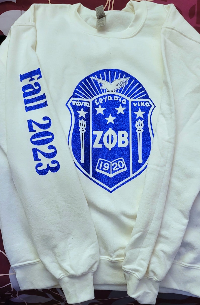 Zeta Shield Glitter Sweatshirt, Sorority, Crossing Gifts - Etsy