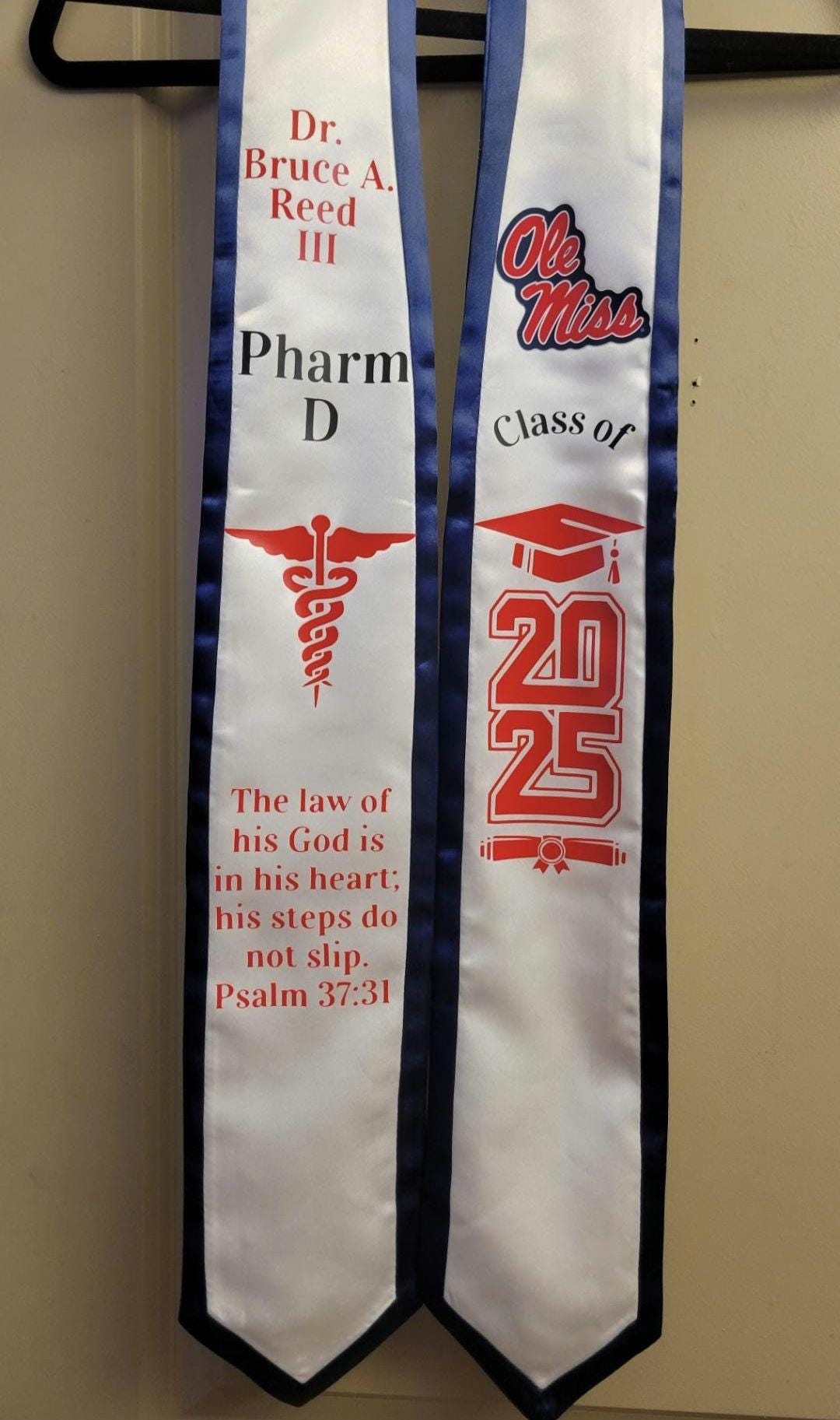 Pre-designed Graduation Stole With Satin Trim - Etsy