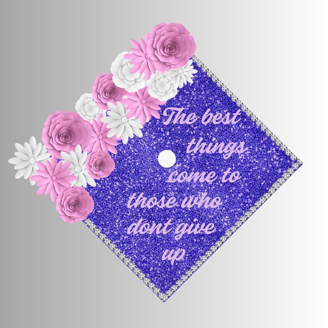 Graduation Cap Topper/3d Paper Flowers Shimmer/graduation Cap ...