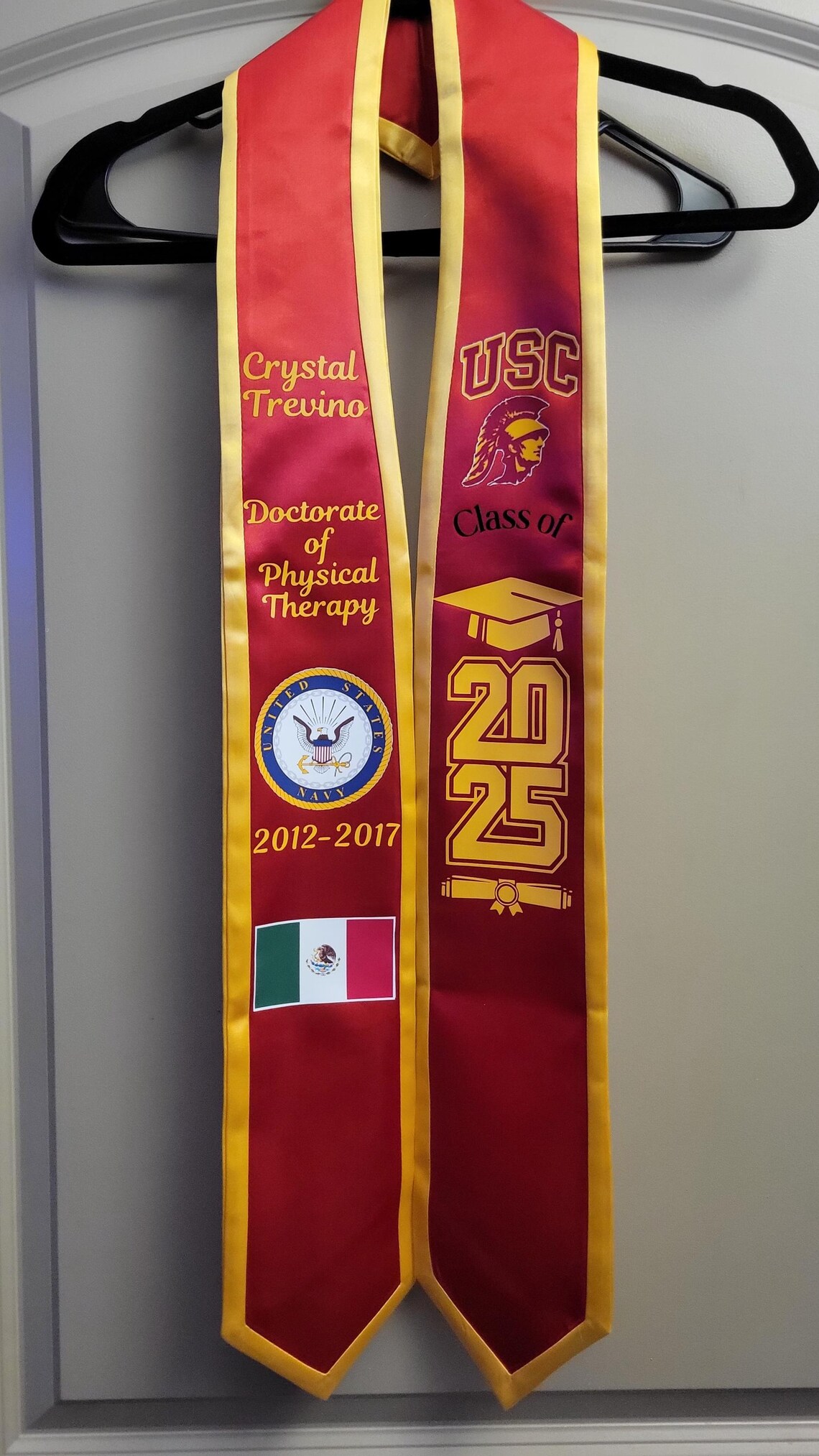 Pre-designed Graduation Stole With Satin Trim - Etsy