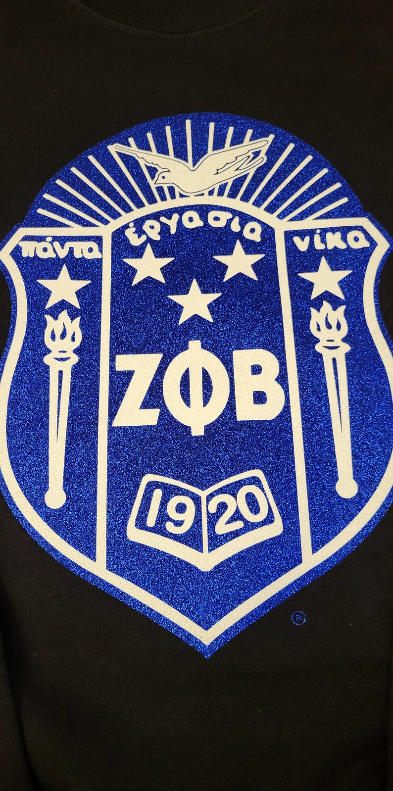 Zeta Shield Glitter Sweatshirt, Sorority, Crossing Gifts - Etsy