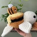 Bumble Bee Honey Pot Turtle Crochet Plushie Size Medium Cute Yellow Bee ...