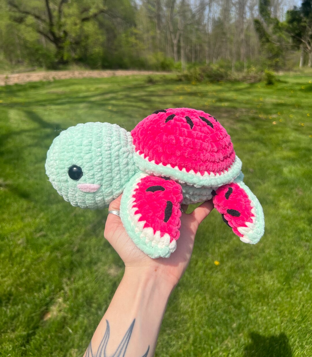 Watermelon Crochet Super Plush Turtle Size Medium - Etsy