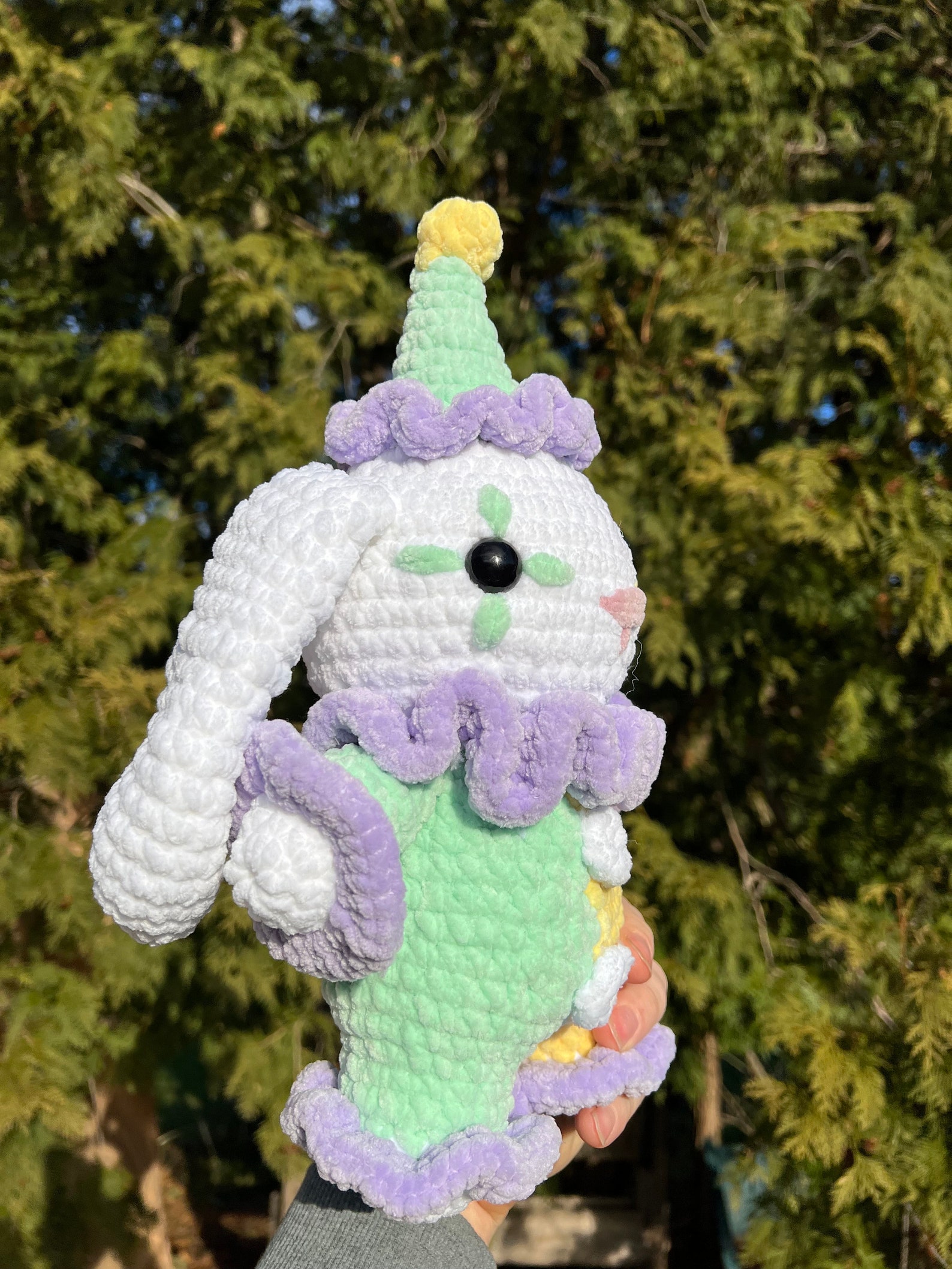 Bunny in Jester Outfit Medium Size Plushie Cone Hat Jester Bunny Super ...