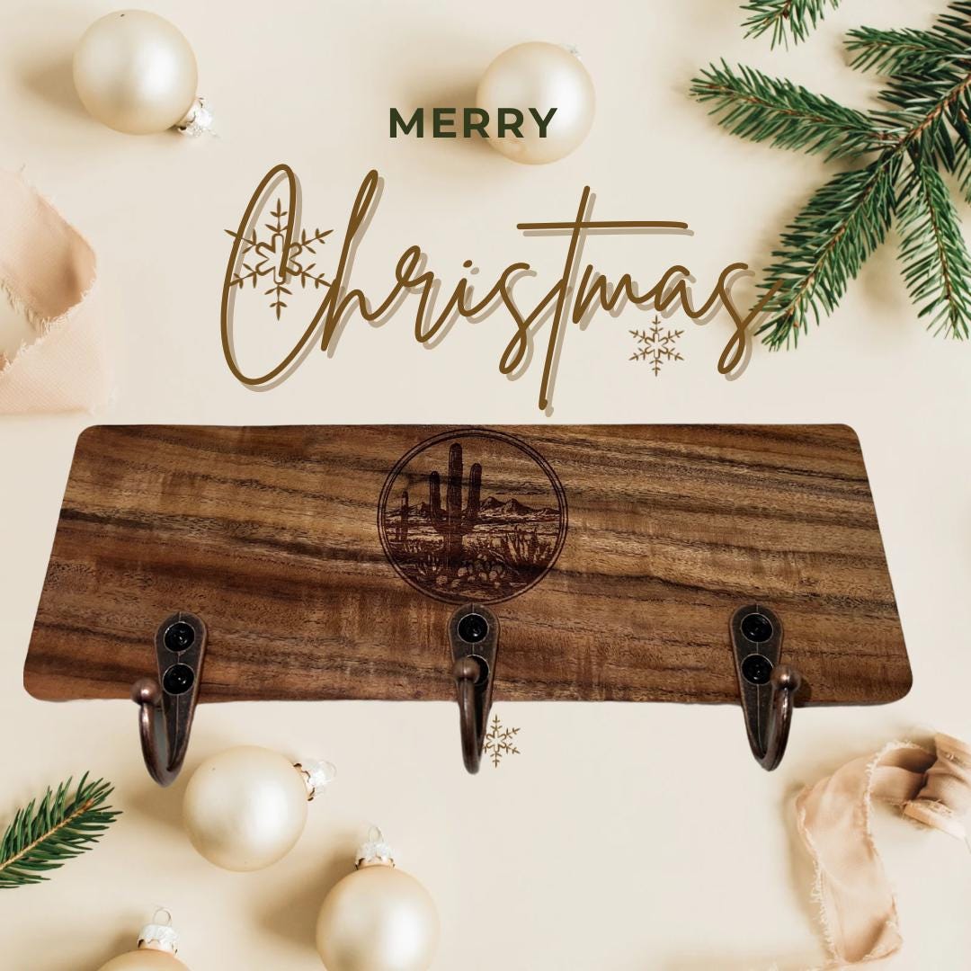 Handcrafted Patagonia Rosewood Key Holder With Tucson Mountainscape ...