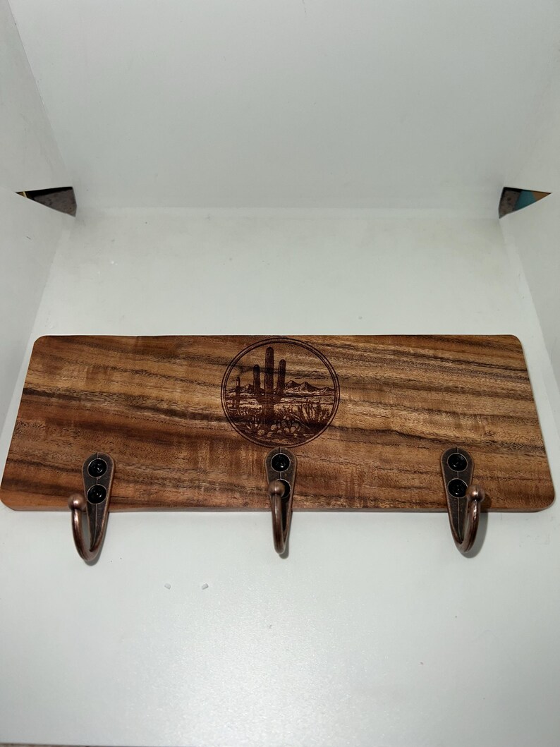Handcrafted Patagonia Rosewood Key Holder With Tucson Mountainscape ...