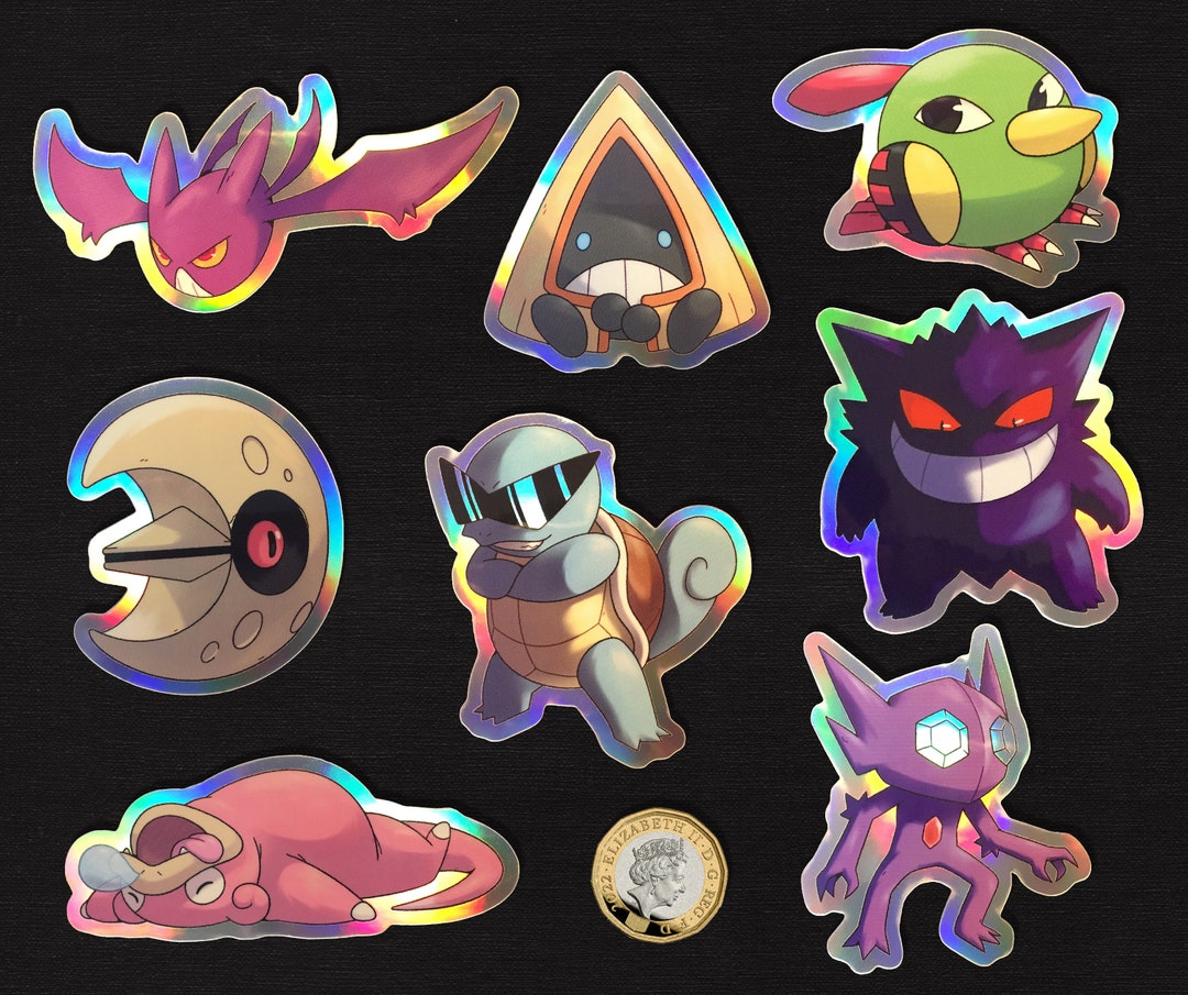 Holographic Shiny Monsters Video Game Vinyl Stickers Set - Etsy