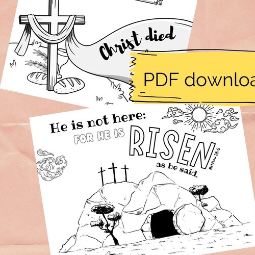 Easter Bible Verse Coloring Pages Christian Scripture - Etsy
